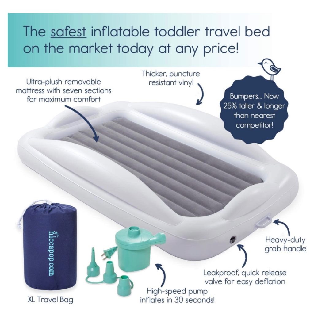 Hiccapop Inflatable Toddler Bed - Little Beach Bum - Baby Gear Rentals